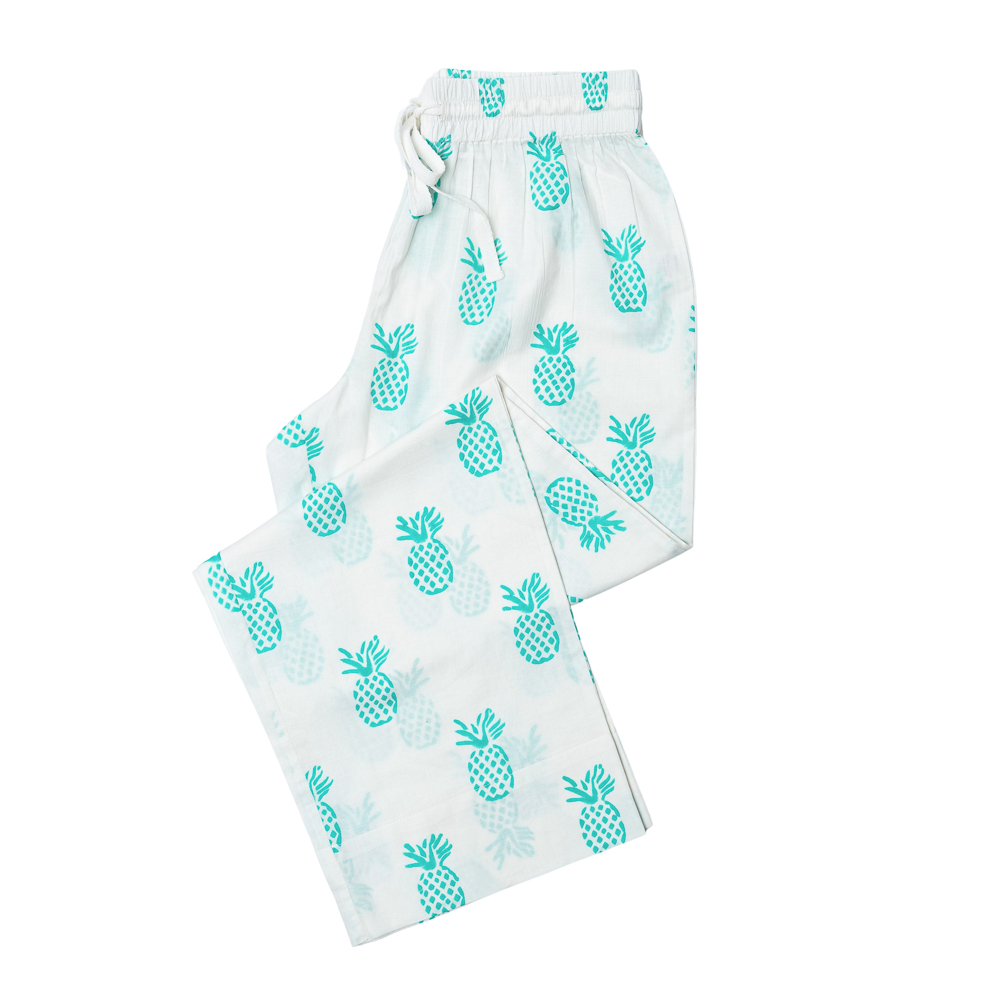 Pineapple PJ Bottoms (Aqua Green) – Livvy B